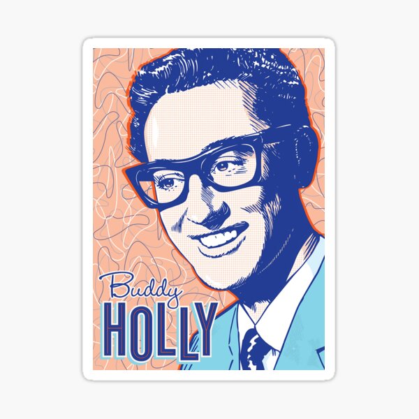 "Buddy holly poster funny optimized" Sticker for Sale by AtelierdeJolie ...
