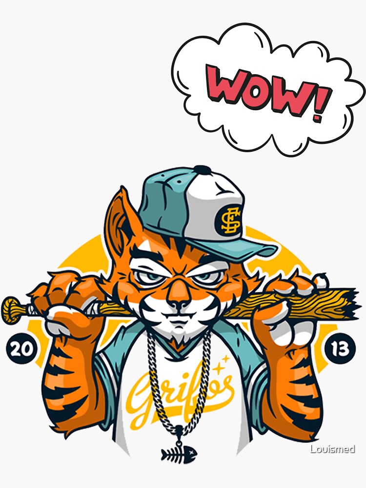 "Tiger Cartoon - Hip hop cat" Sticker for Sale by Louismed | Redbubble