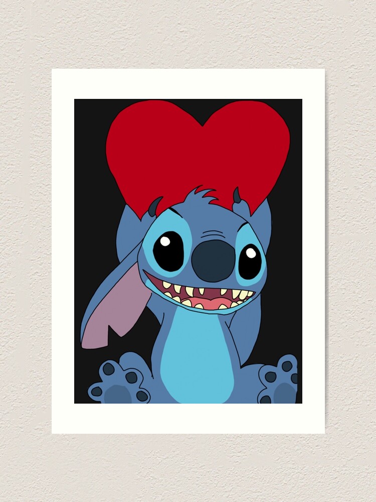 "CUTE HEART lilo and stitch FACE" Art Print for Sale by begernyball ...