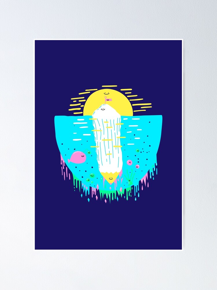 "Happy Iceberg" Poster for Sale by blitzcheese | Redbubble