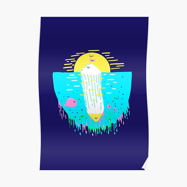 "Happy Iceberg" Poster for Sale by blitzcheese | Redbubble