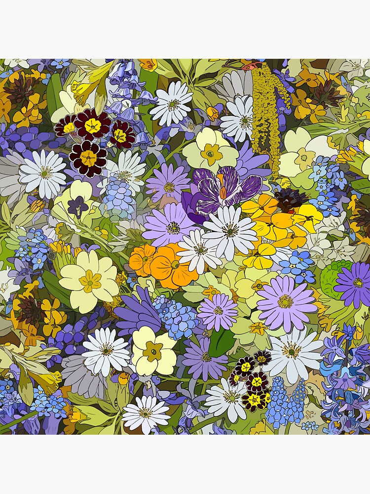 "Full Flower Floral Print Spring" Sticker for Sale by rheesarose ...