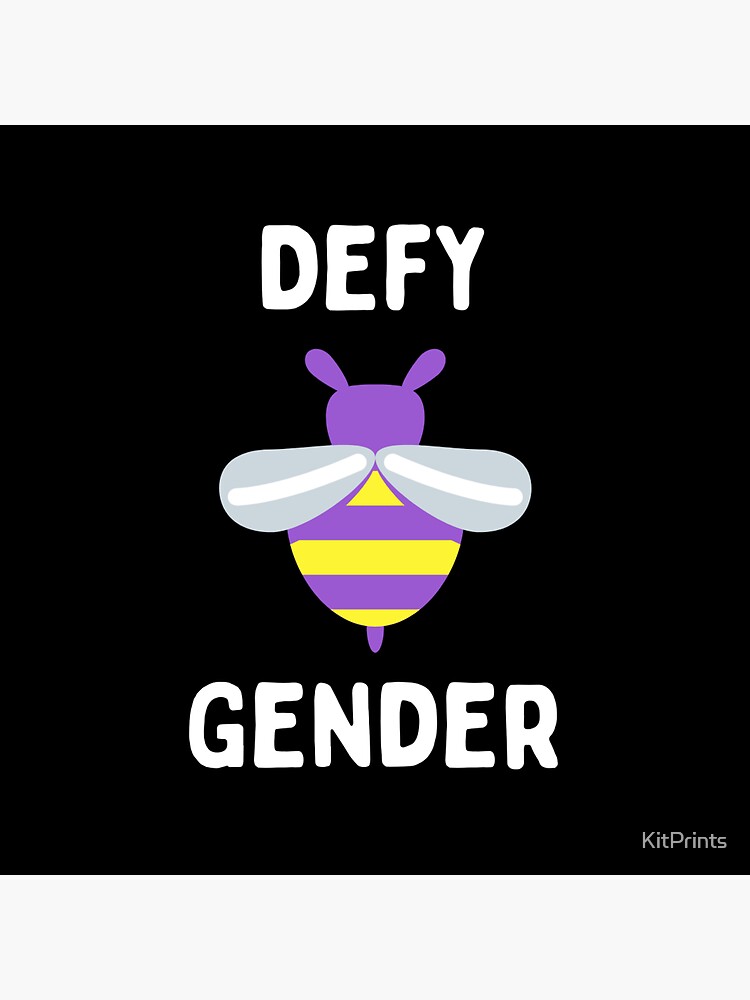 "Defy Gender Non-binary Bee" Sticker for Sale by KitPrints | Redbubble