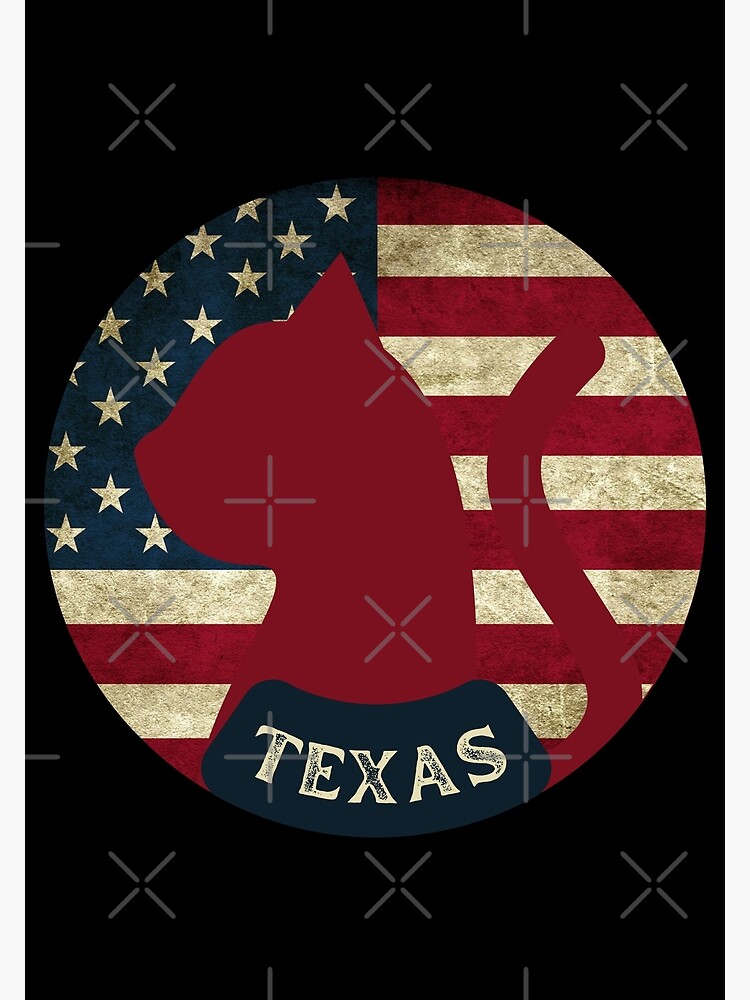"Texas Distressed American Flag Cat Silhouette" Poster for Sale by ...