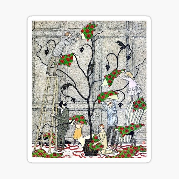 "edward gorey artwork" Sticker for Sale by Flamingomom | Redbubble