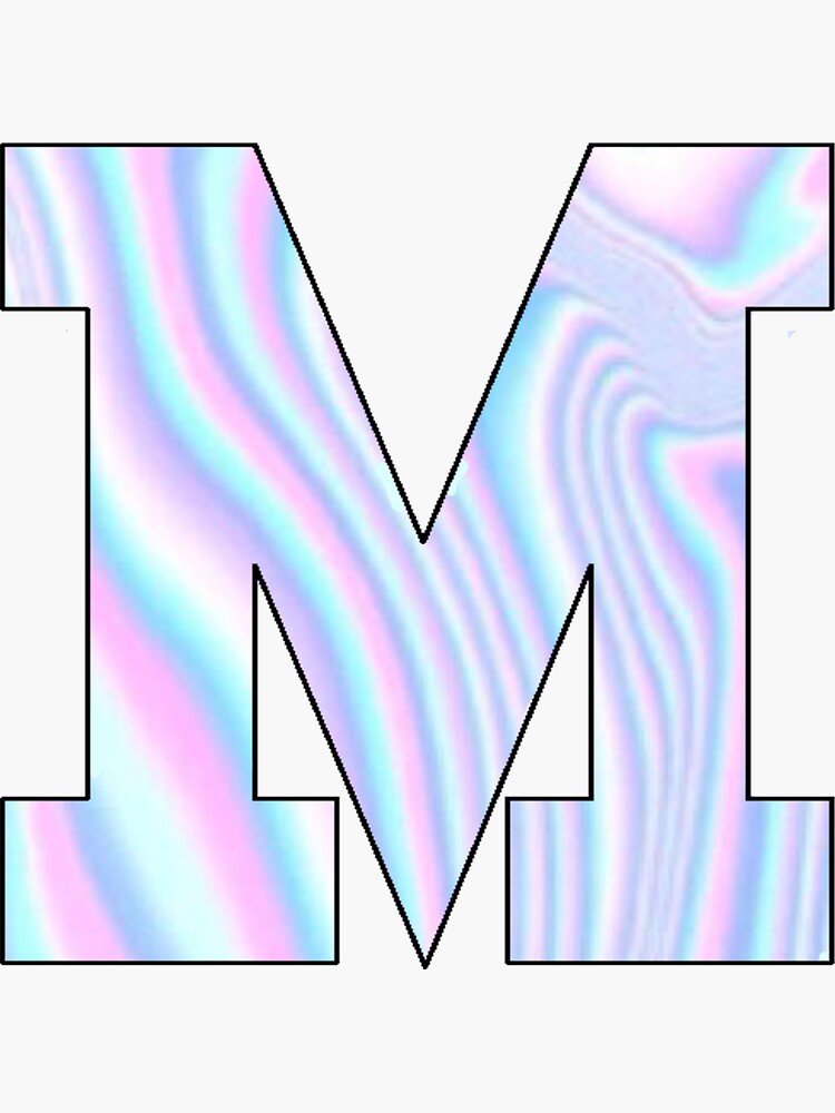 "Pink and Blue Holographic Initial M" Sticker for Sale by jadebolger8 ...