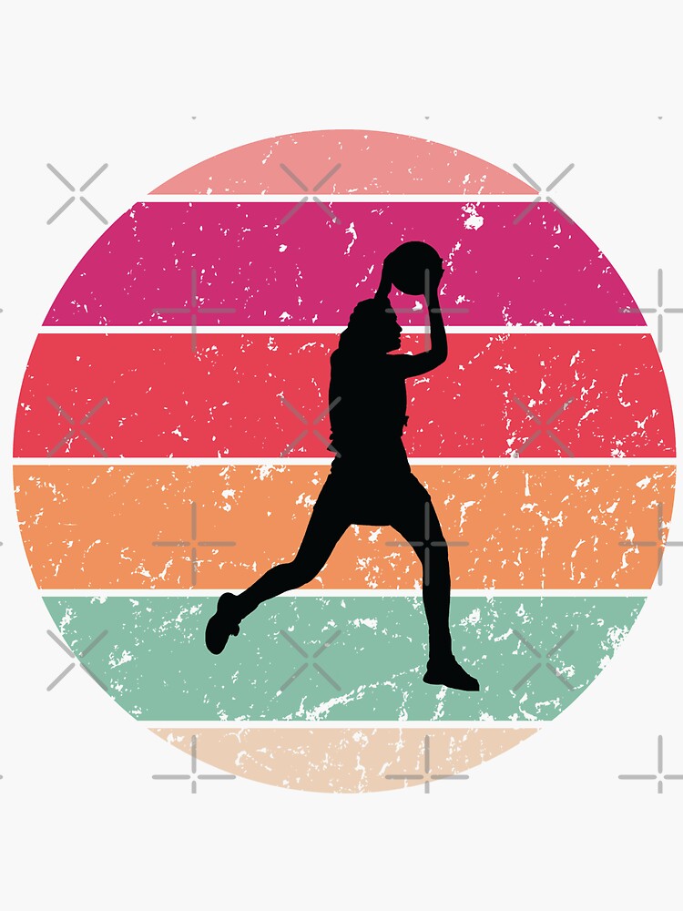 "Retro Vintage Netball Players" Sticker for Sale by amarnisomar | Redbubble