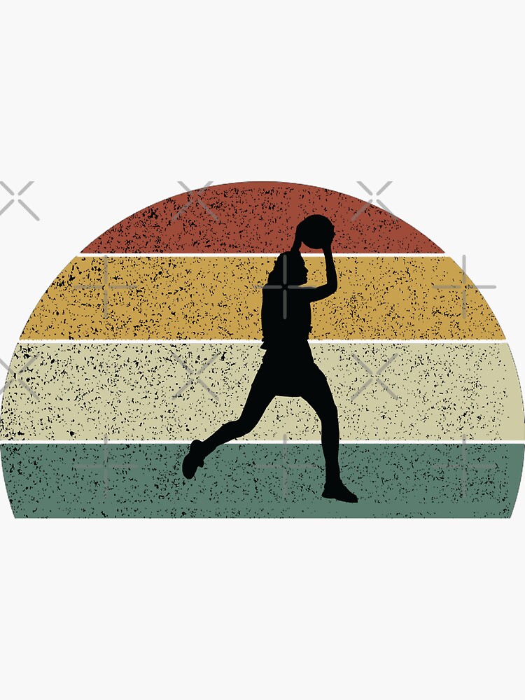 "Retro Vintage Netball Player" Sticker for Sale by amarnisomar | Redbubble
