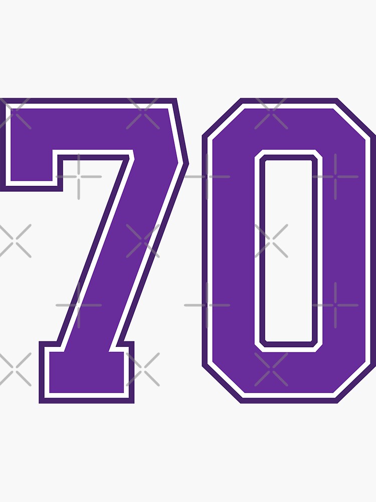 "Purple Number 70 lucky sports jersey seventy" Sticker for Sale by ...