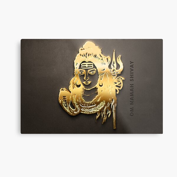 Lámina metálica «señor shiva arte dorado. 3D Render Ilustración escrita ...