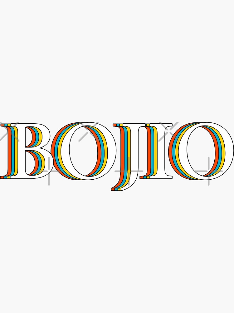 "Retro Bojio 3d Text" Sticker for Sale by UniqueDesignHub | Redbubble