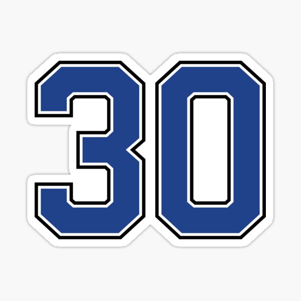 "Number 30 lucky sports jersey thirty" Sticker for Sale by HeavyStyle ...