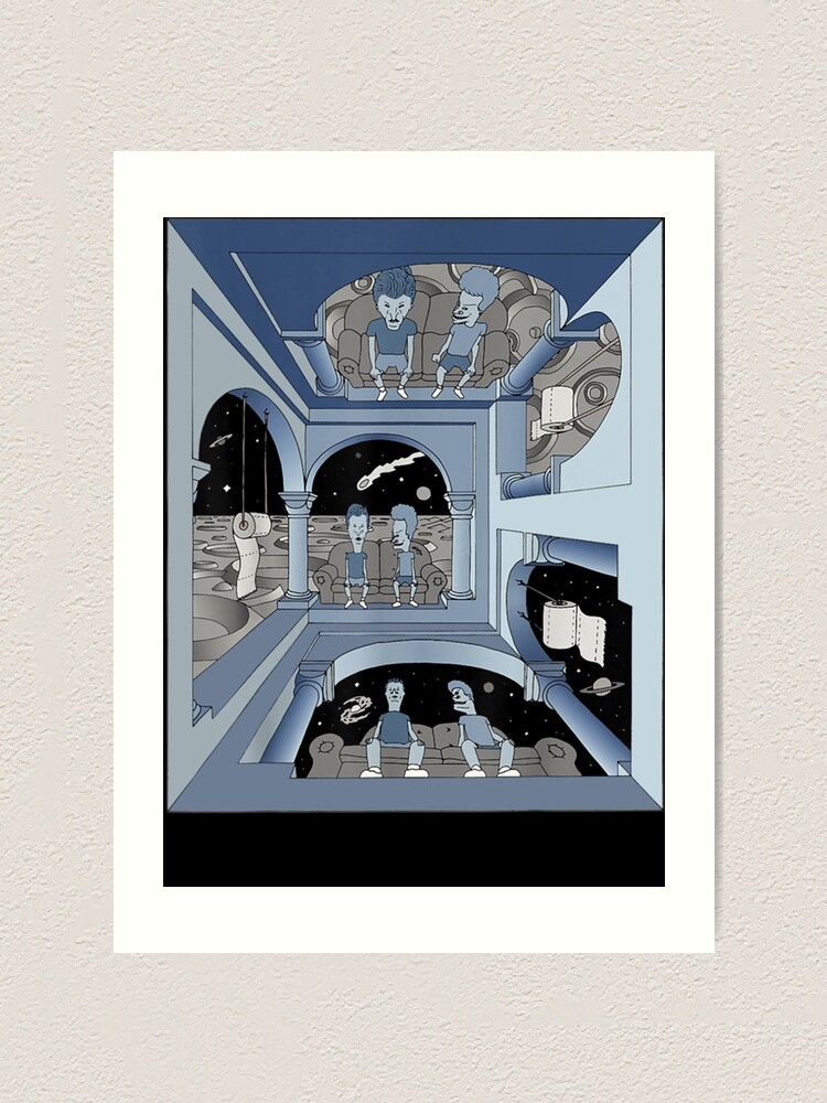 "Beavis and Butthead Escher Style Graphic Beavis and Butt-head E" Art ...