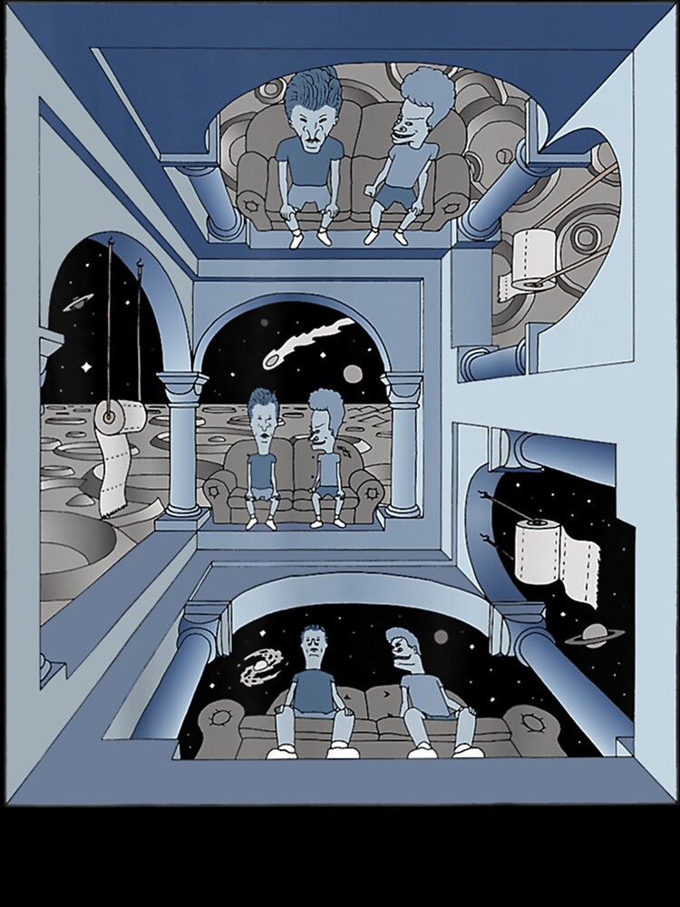"Beavis and Butthead Escher Style Graphic Beavis and Butt-head E" Art ...