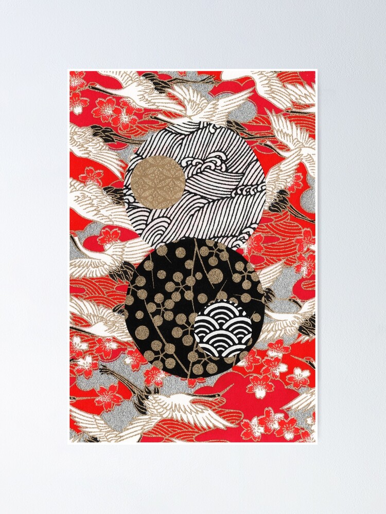 "Darathas | Japanese washi yuzen chiyogami origami paper collage " Poster for Sale by Mokusho ...