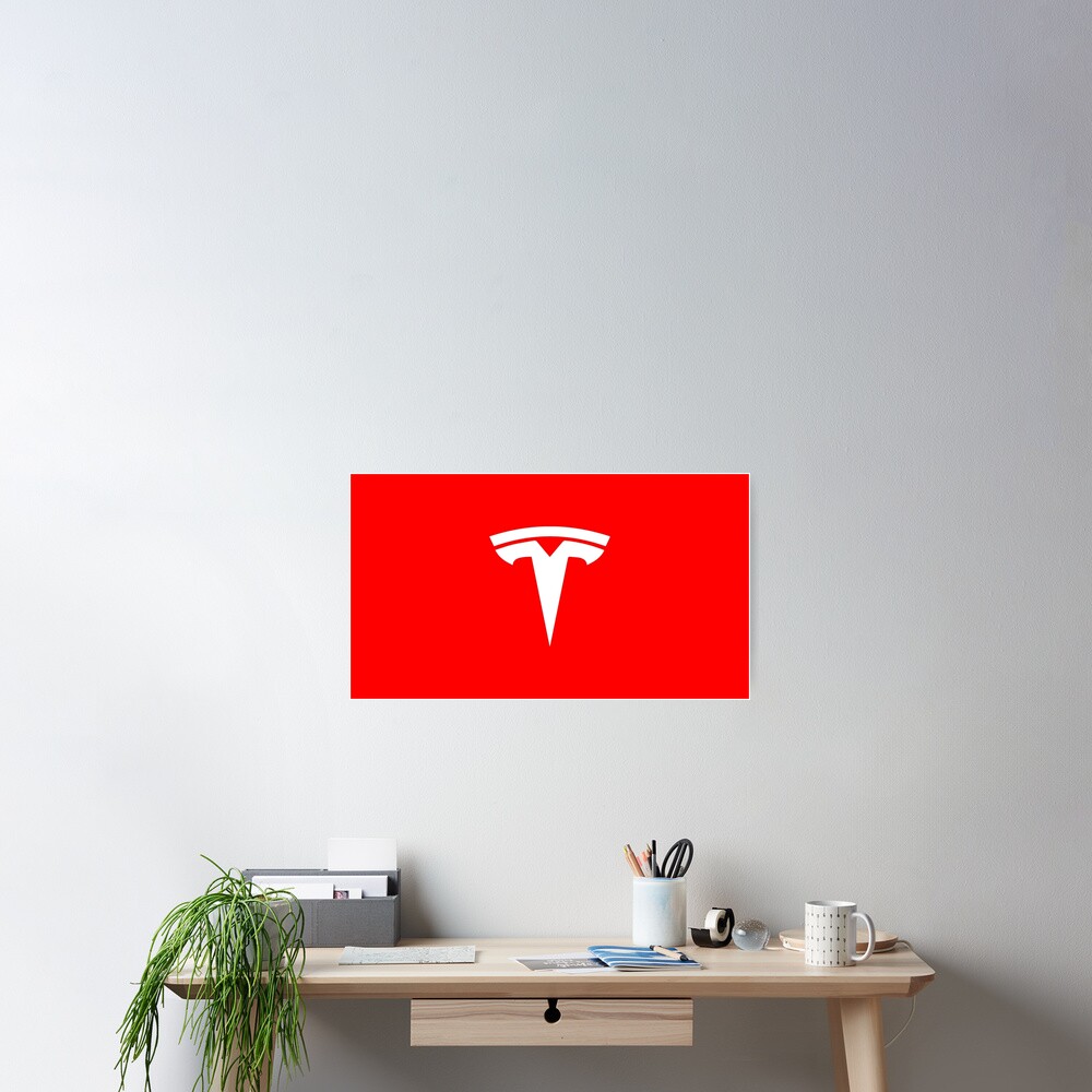 "Tesla logo" Sticker by TeslaMotion | Redbubble