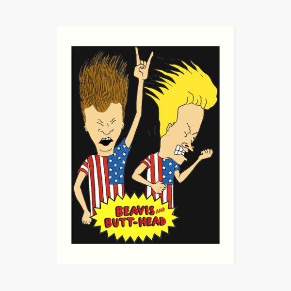 "Beavis and Butthead Rock Out Us Flag Beavis and Butt-head E" Art Print ...