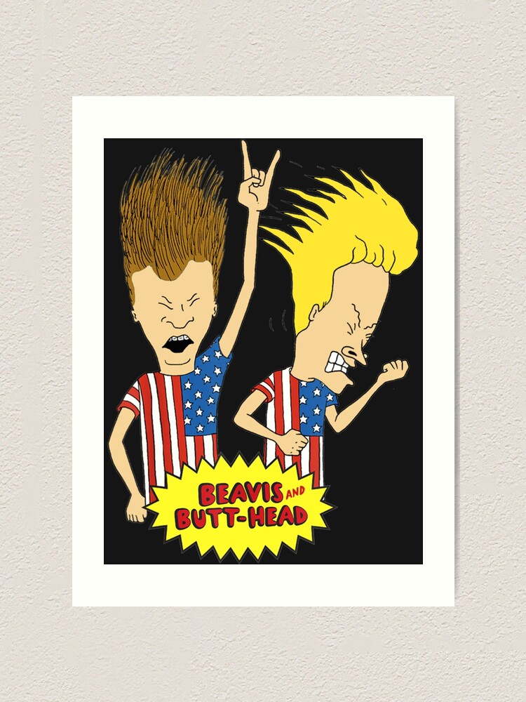 "Beavis and Butthead Rock Out Us Flag Beavis and Butt-head E" Art Print ...