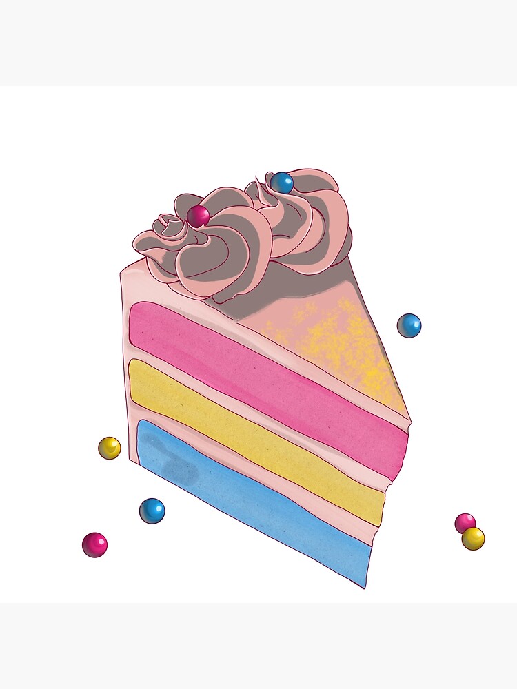 "Pansexual cake" Poster for Sale by rakugakidraw | Redbubble