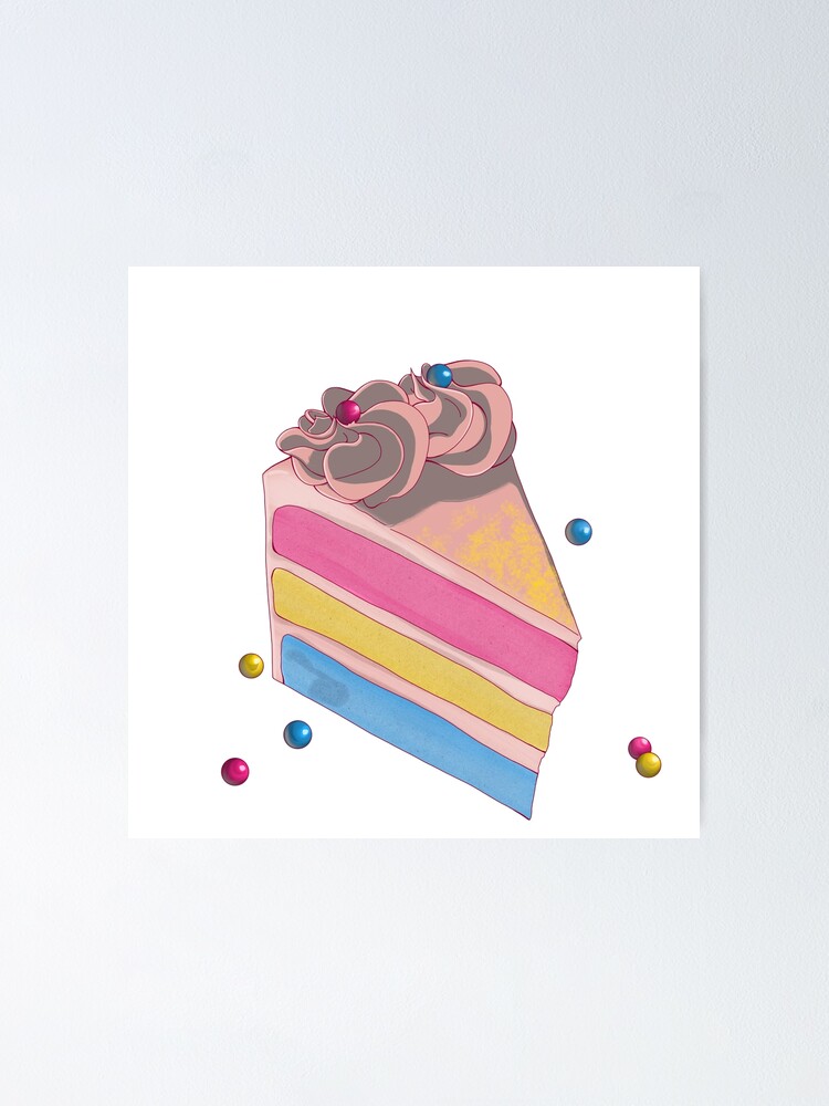 "Pansexual cake" Poster for Sale by rakugakidraw | Redbubble