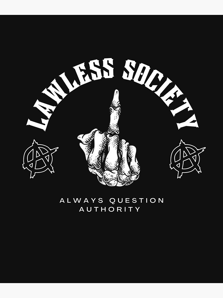 Pegatina «Sociedad sin ley, símbolo de anarquía con mano esquelética ...
