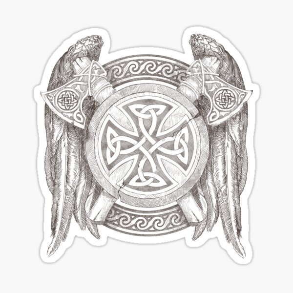 "Viking Warrior - Norse Shield" Sticker for Sale by Emil1993 | Redbubble