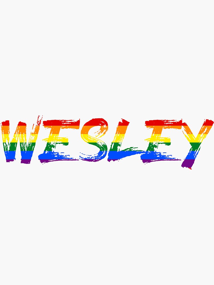 "Men rainbow name gay Wesley" Sticker for Sale by LoveIsColorful ...