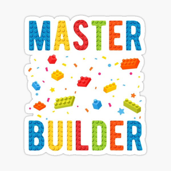 "Master Builder Kids Building Blocks Brick Builder" Sticker for Sale by ...