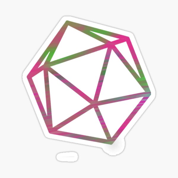 "Neon Roll Rolling D20" Sticker for Sale by Dead1bird | Redbubble