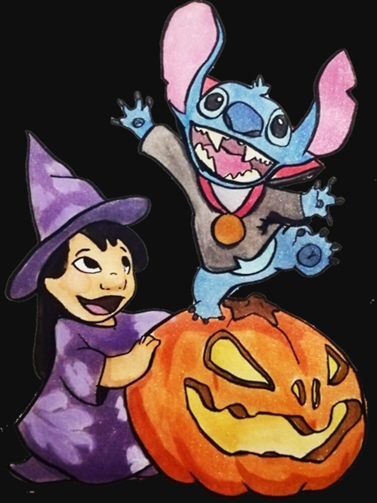 "Stitch and Lilo Halloween Drawing Happy" Art Print for Sale by ...