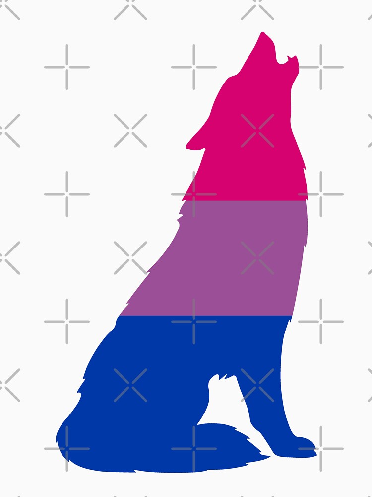 "Wolf Bisexual Pride Recolor v2" T-shirt for Sale by MMwolfdogden ...