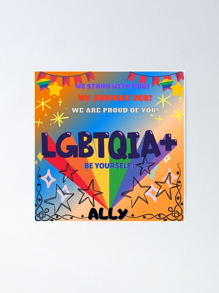 "LGBTQIA+ ally DESIGN ON POINT " Poster for Sale by DesignOnPoint ...