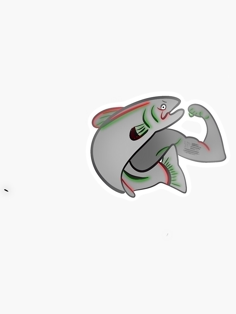"Muscle fish sticker " Sticker for Sale by SquishStickers3 | Redbubble