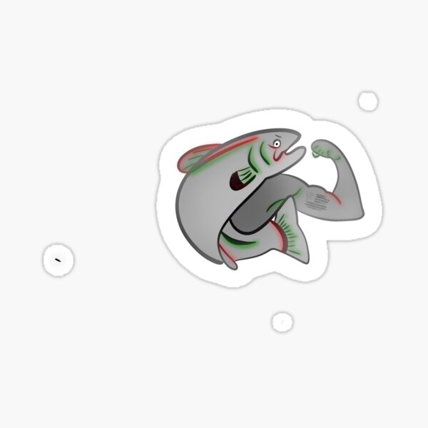 "Muscle fish sticker " Sticker for Sale by SquishStickers3 | Redbubble