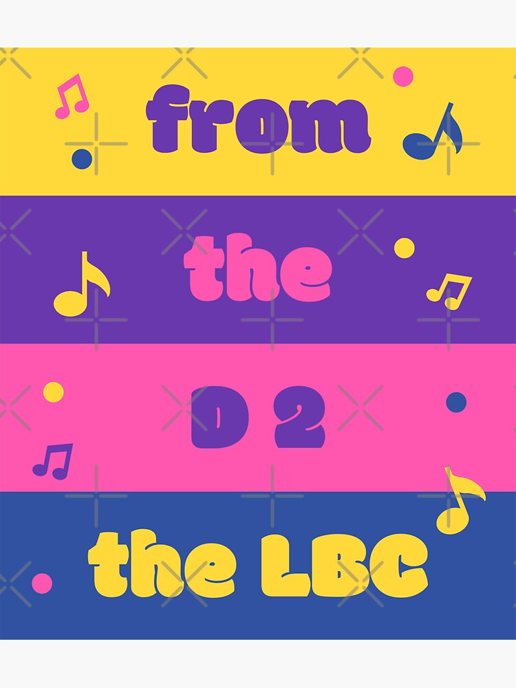"From The D 2 The LBC" Sticker by Pixelish | Redbubble