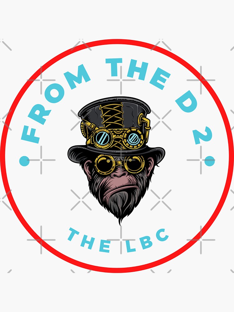 "From The D 2 The LBC" Sticker for Sale by Pixelish | Redbubble