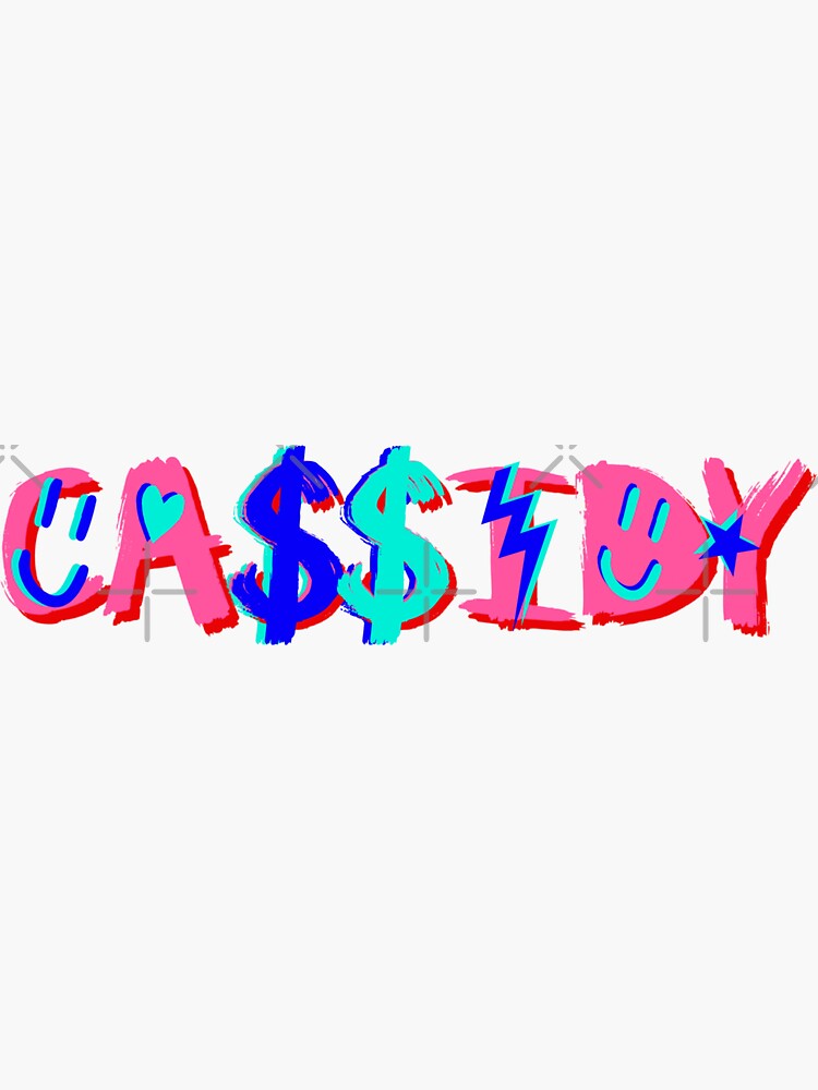 "CASSIDY name" Sticker for Sale by juliasantos5 | Redbubble