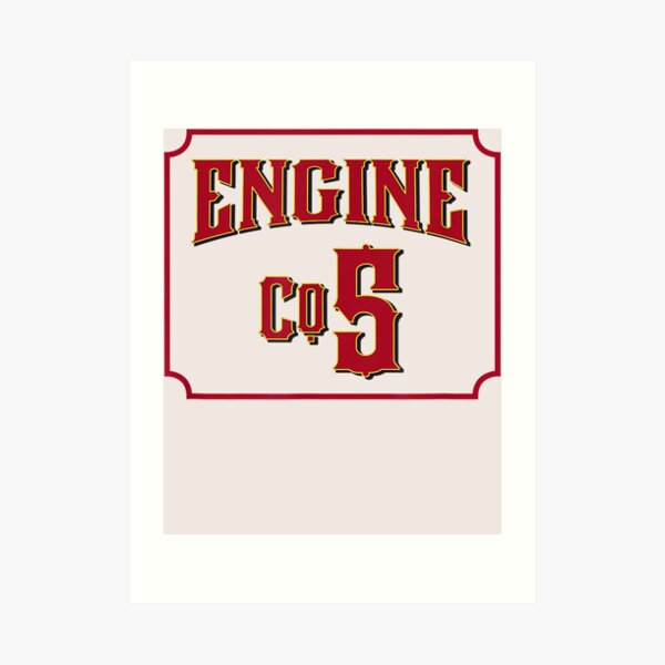 "Mens Engine Co. 5 Firehouse Logo " Art Print for Sale by ...
