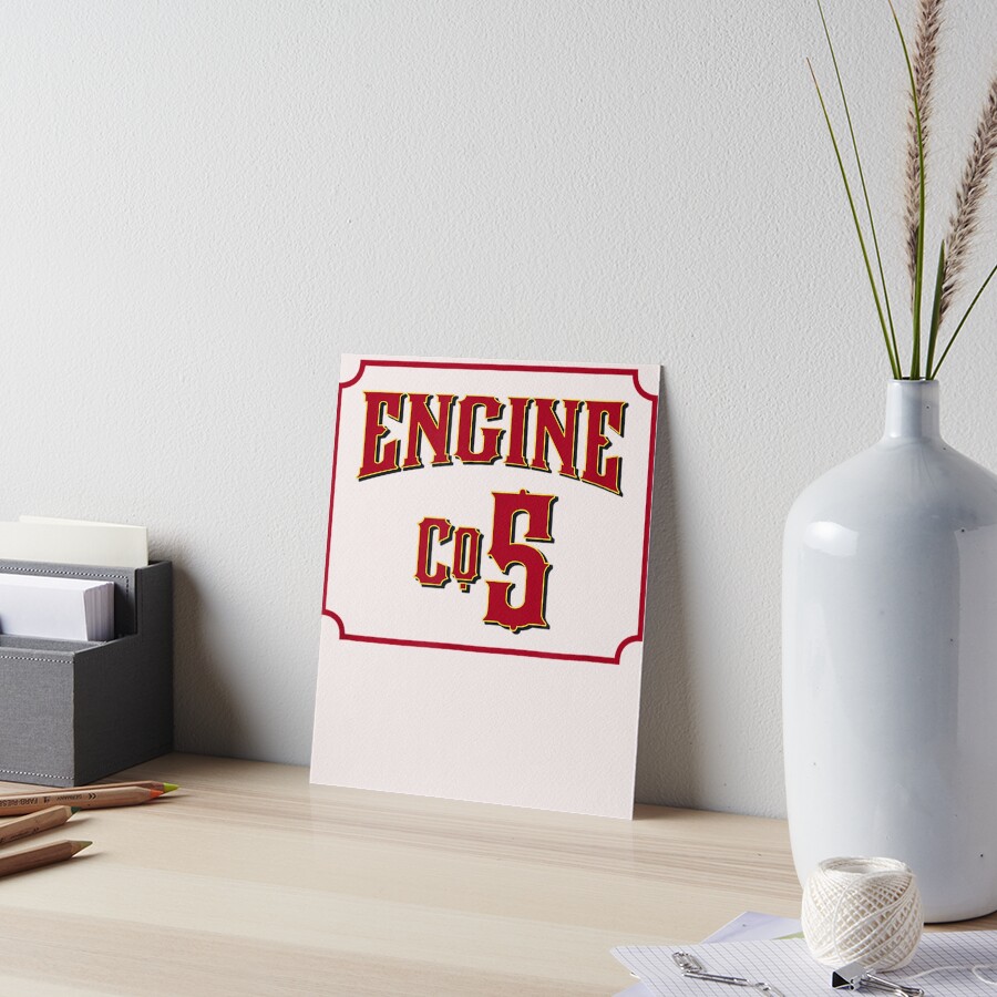 "Mens Engine Co. 5 Firehouse Logo " Art Board Print for Sale by ...