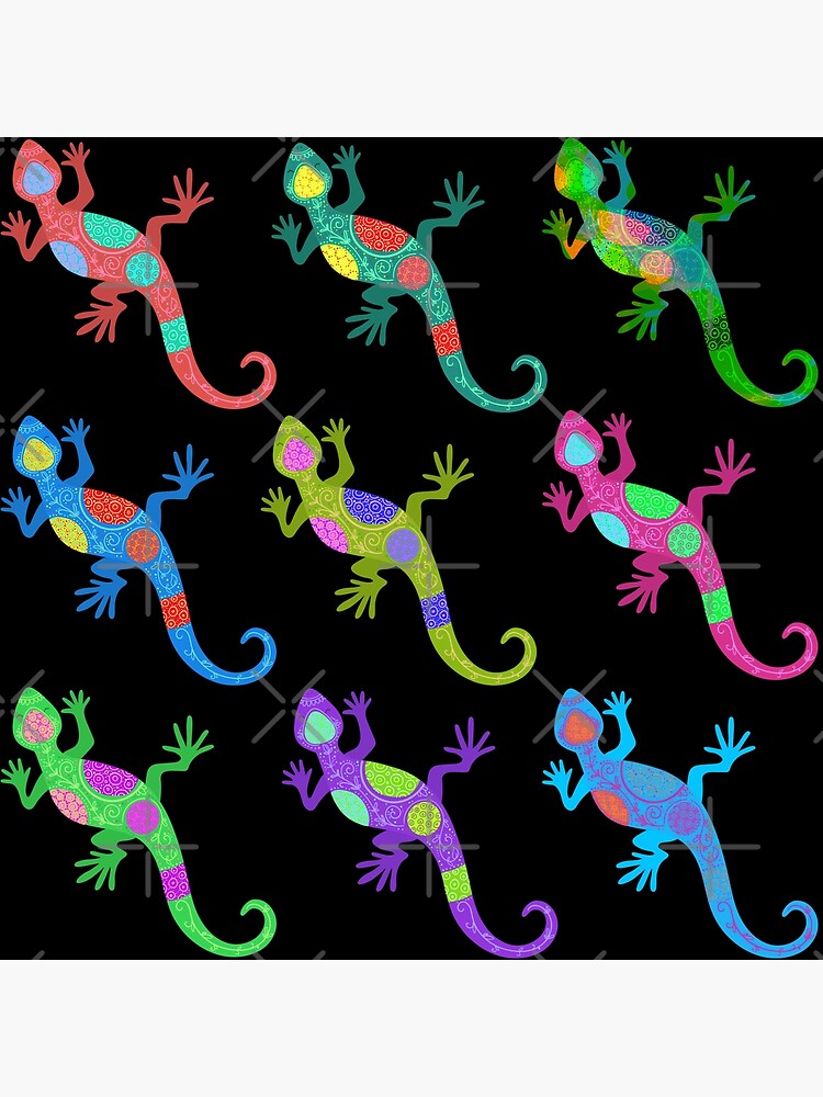 " Bright Colored Lizards...A cute and colorful repeating lizard pattern ...