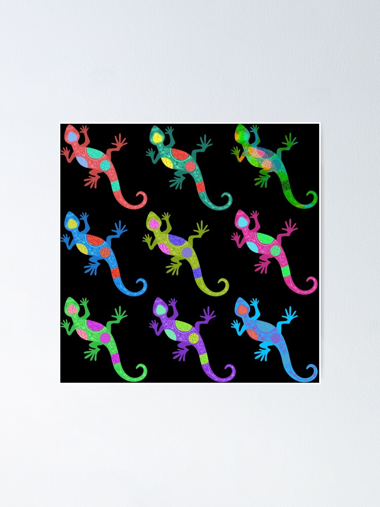 " Bright Colored Lizards...A cute and colorful repeating lizard pattern ...