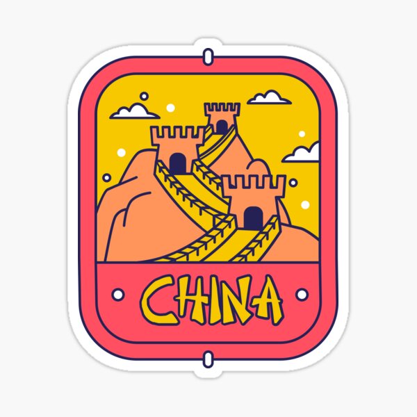 "China" Sticker for Sale by redbubblesireen | Redbubble