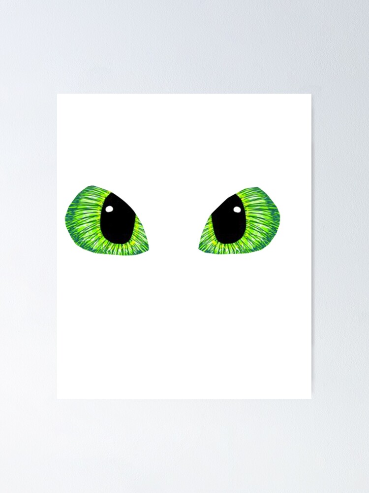"Green Toothless Dragon Eyes Drawing " Poster for Sale by Aga-12 ...