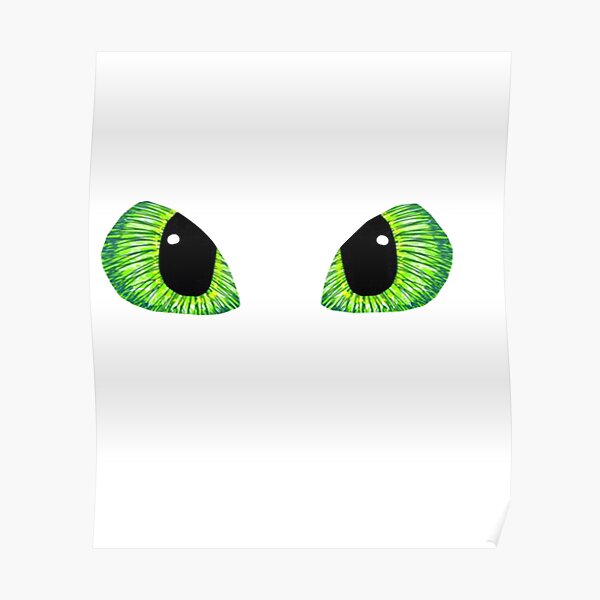 "Green Toothless Dragon Eyes Drawing " Poster for Sale by Aga-12 ...