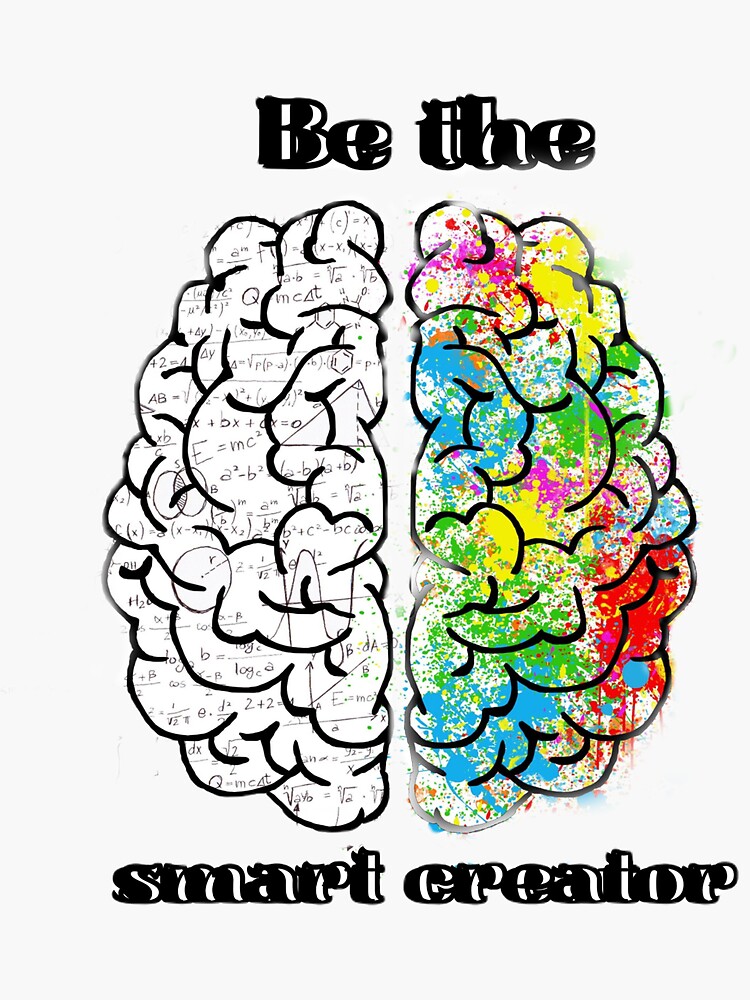 "brain, smart brain, creative brain, mind" Sticker for Sale by ...