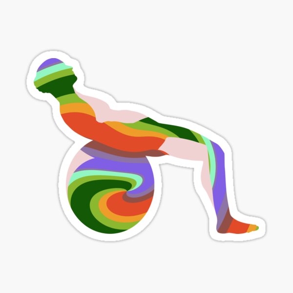 "Gym Exercise with Stability Ball" Sticker for Sale by SystemLion ...