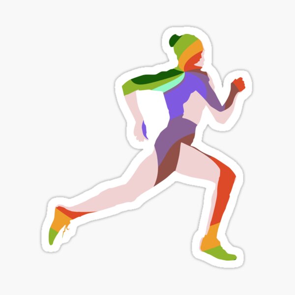 "Woman Jogger Running" Sticker for Sale by SystemLion | Redbubble