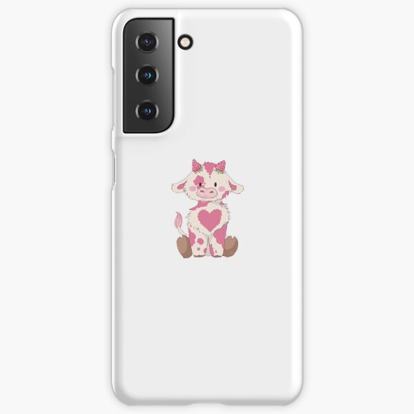 Funda de Samsung Galaxy «Linda vaca de fresa, vaca de fresa rosa con cuernos de fresa, dibujo de ...