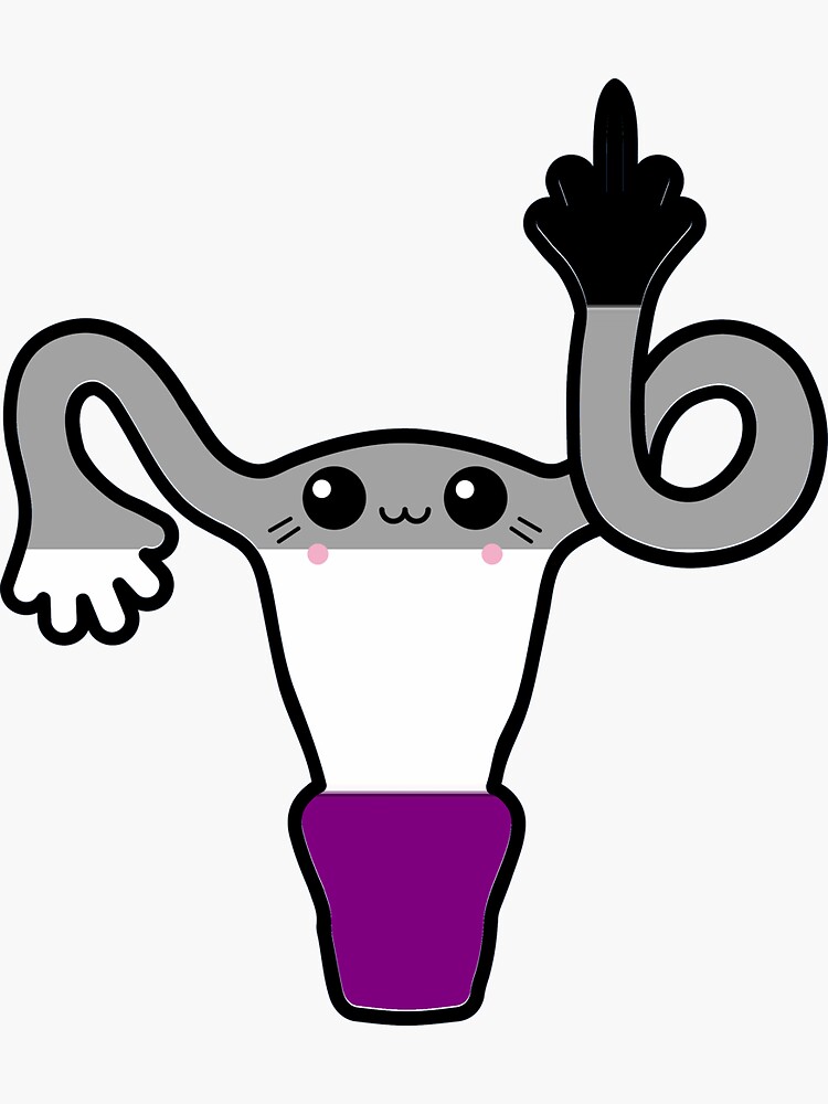 "Middle Finger Uterus - Ace" Sticker for Sale by LeaveHeardAlone ...