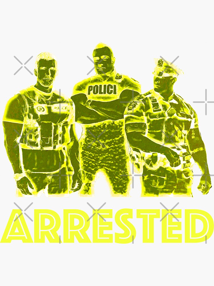 "ARRESTED (Yellow Theme)" Sticker for Sale by LiverpoolStore | Redbubble